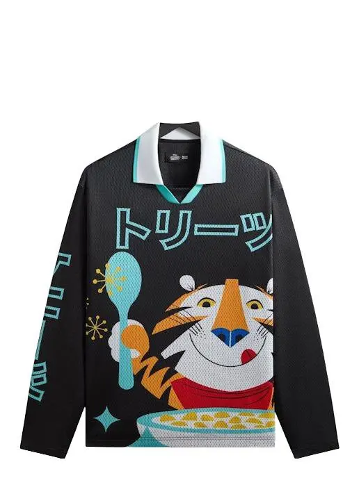 Kith Treats Kellogg’s Frosted Flakes Cereal Tony The Tiger Long Sleeve Edison Jersey - Black