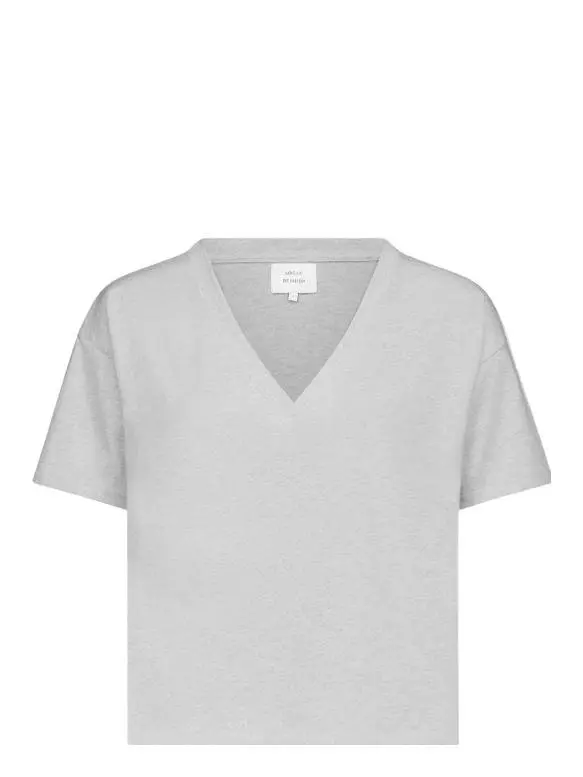 Loulou De Saison V-neck Cropped T-shirt - Grey