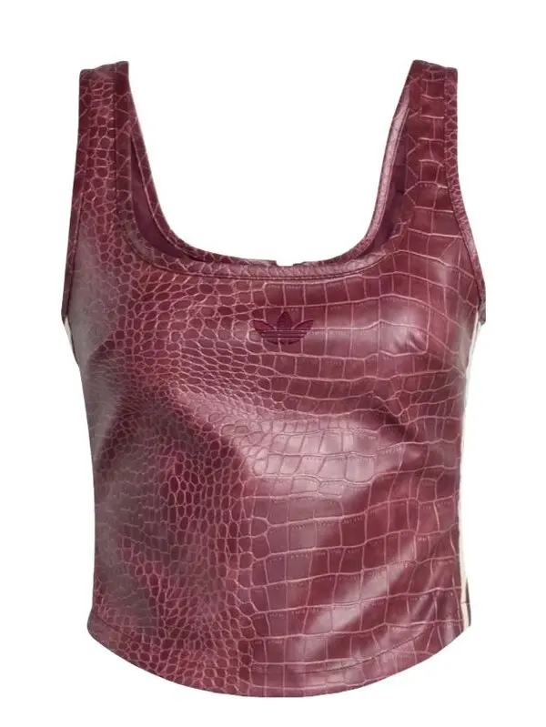 ADIDAS ORIGINALS Embossed Crocodile-effect Top - Maroon