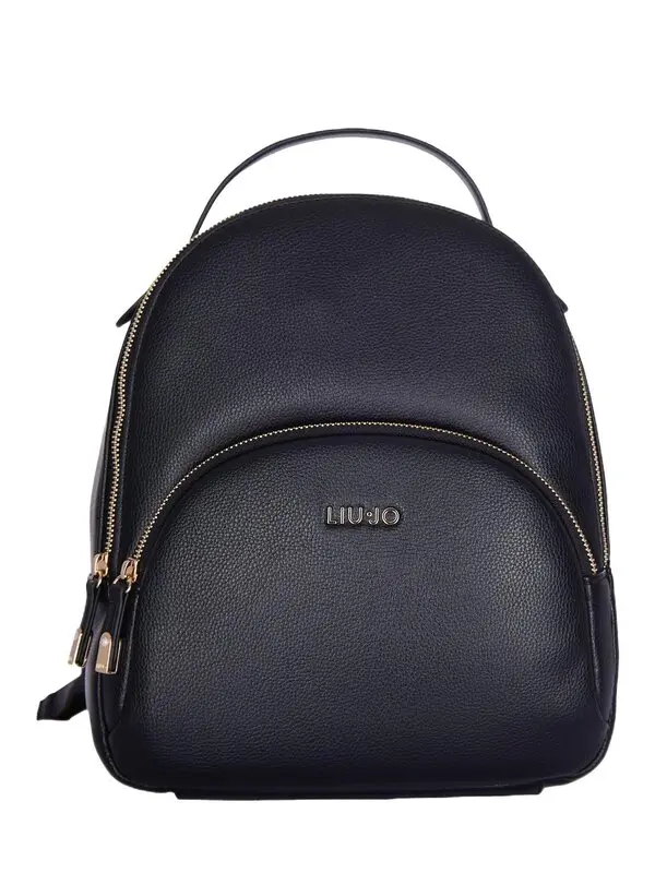 Liu Jo Zipped Backpack With Top Handle And Adjustable Shoulder Strap - Black