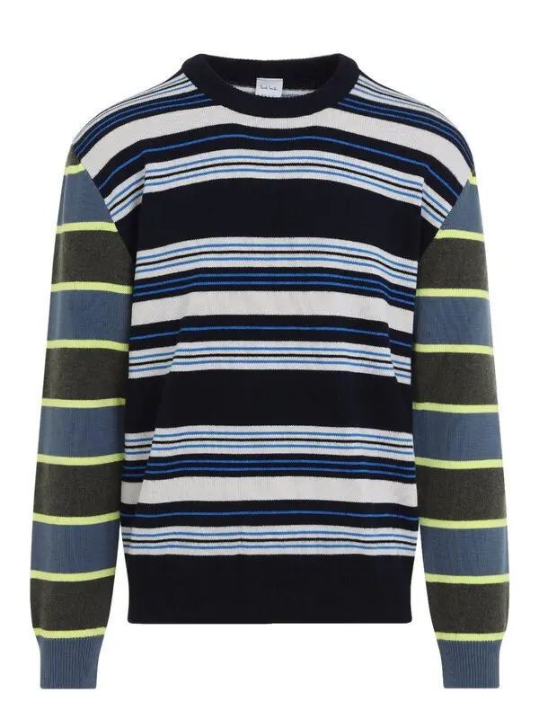 Paul Smith Multicolor Striped Crewneck Sweater - Blue