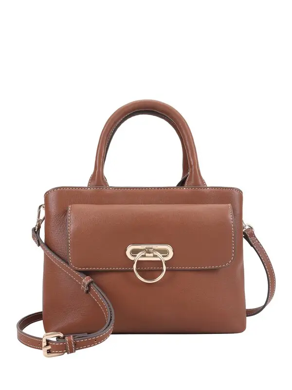 Paul Costelloe Navarre Leather Crossbody Bag - Brown