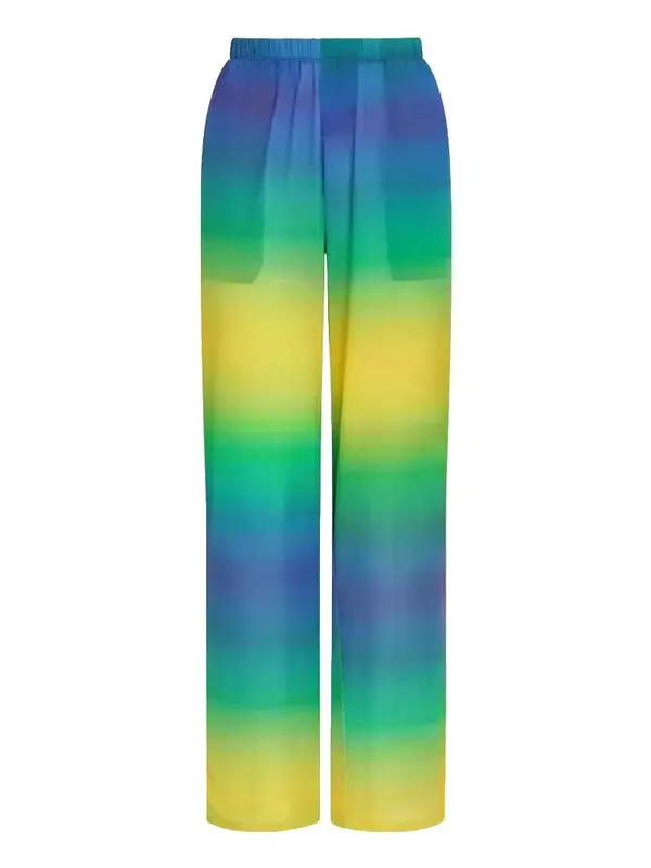 AMIR SLAMA Gradient Effect Straight Leg Trousers - Blue