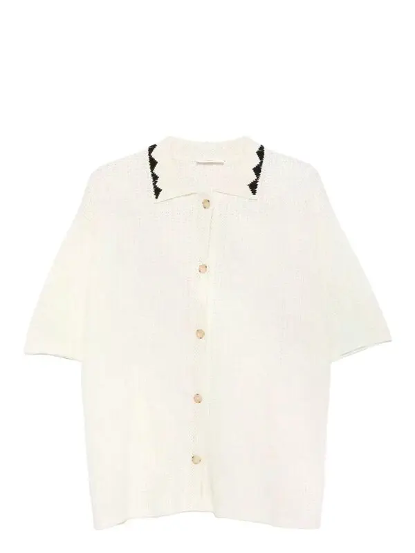 Commas Triangle-embroidered Shirt - Neutrals