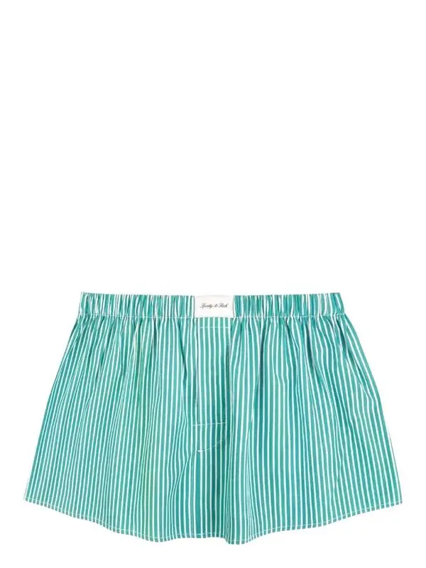 SPORTY & RICH Signature Logo Poplin Mini Skirt - Green