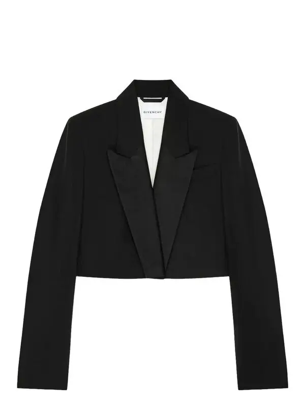 Givenchy Peak-lapel Cropped Jacket - Black
