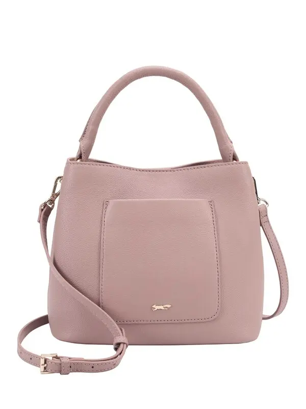 Paul Costelloe Rosa Leather Handheld Shoulder Bag - Pink