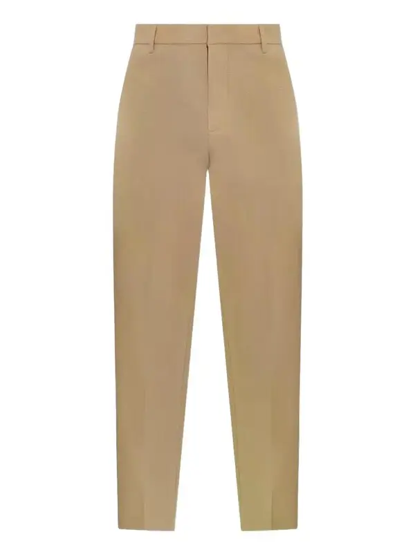 Emporio Armani Textured Finish Creased Trousers - Neutrals