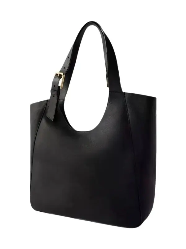 Furla Leather Tote Bag With Buckle Detail - Black