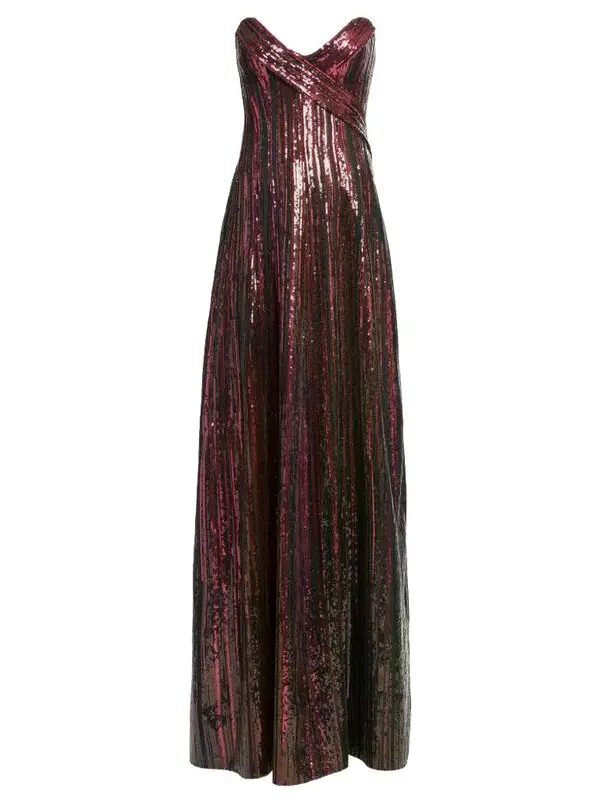 Elie Saab Sequin-embellishment Maxi Dress - Red