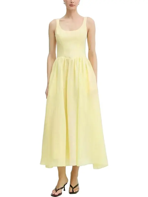 Bardot Lawrence Panelled Flared Midi Dress - Yellow