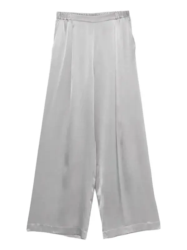 Carine Gilson Silk Wide Leg Trousers - Grey