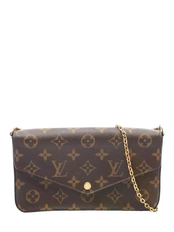 LOUIS VUITTON Monogram Félicie Pochette Clutch Bag - Brown