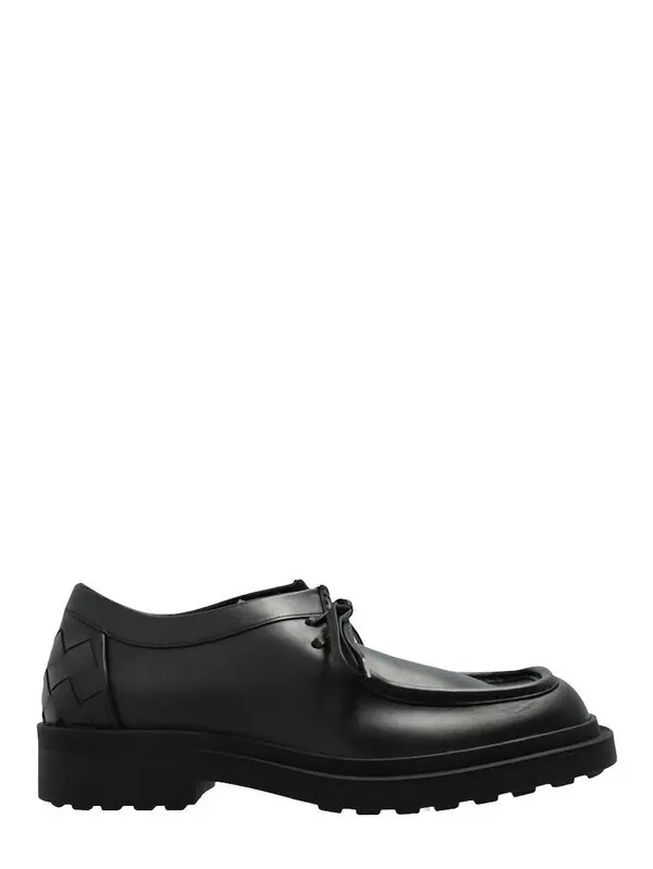 Bottega Veneta Ben Leather Lace Up Sneakers - Black