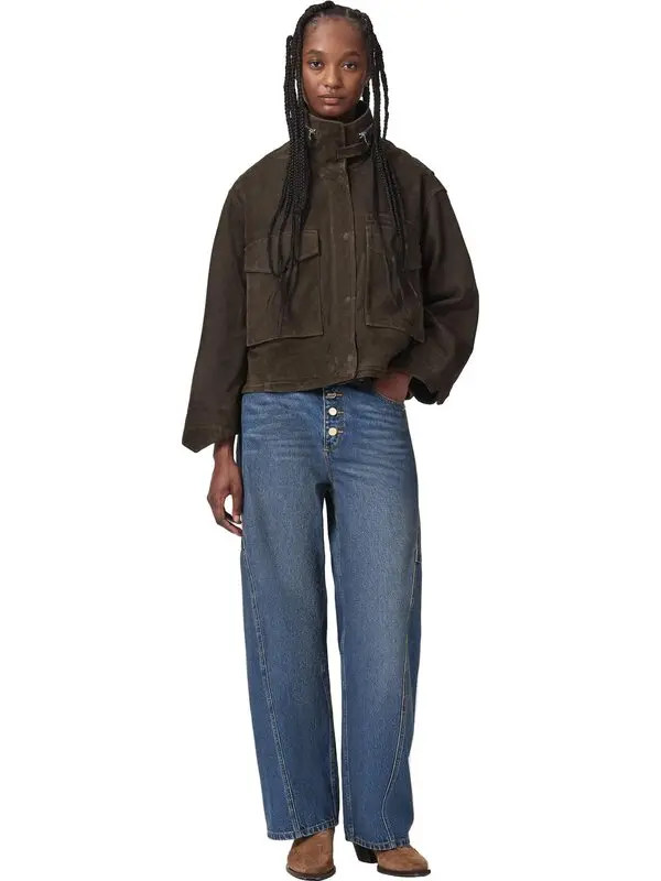 ALLSAINTS Carter Barrel Leg Denim Jeans - Blue