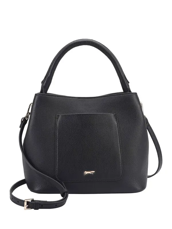 Paul Costelloe Rosa Leather Shoulder Bag - Black
