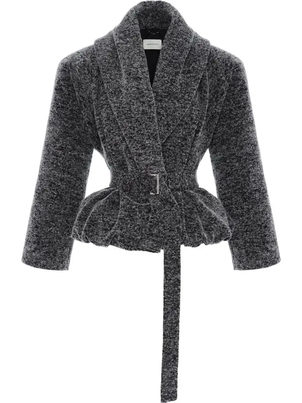 Magda Butrym Belted Wool-cashmere Jacket - Grey