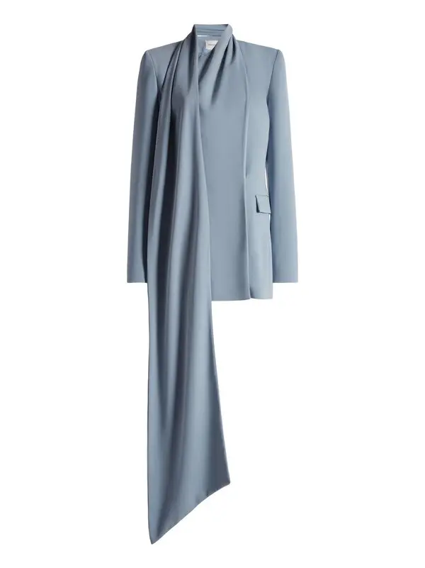 Zuhair Murad Light Cady Scarf Jacket - Light Blue