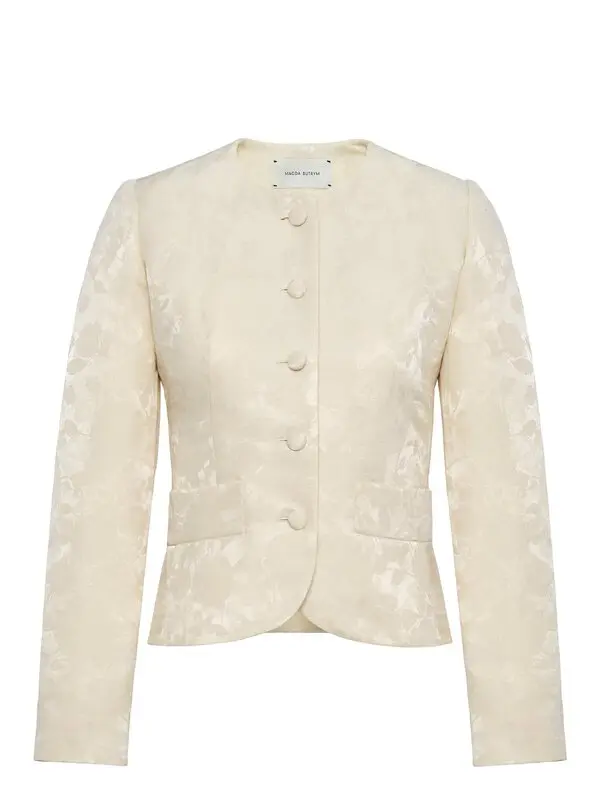 Magda Butrym Patterned Linen-silk Jacket - Ivory