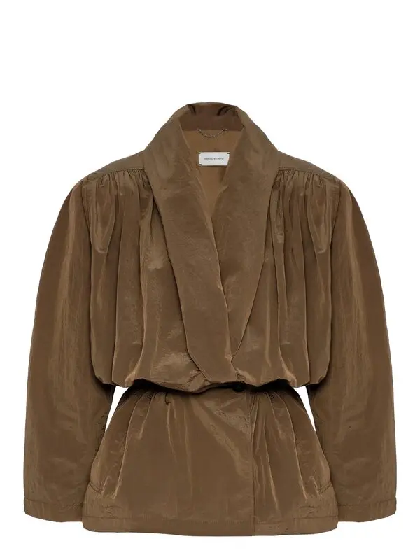 Magda Butrym Cinched Short Coat - Brown