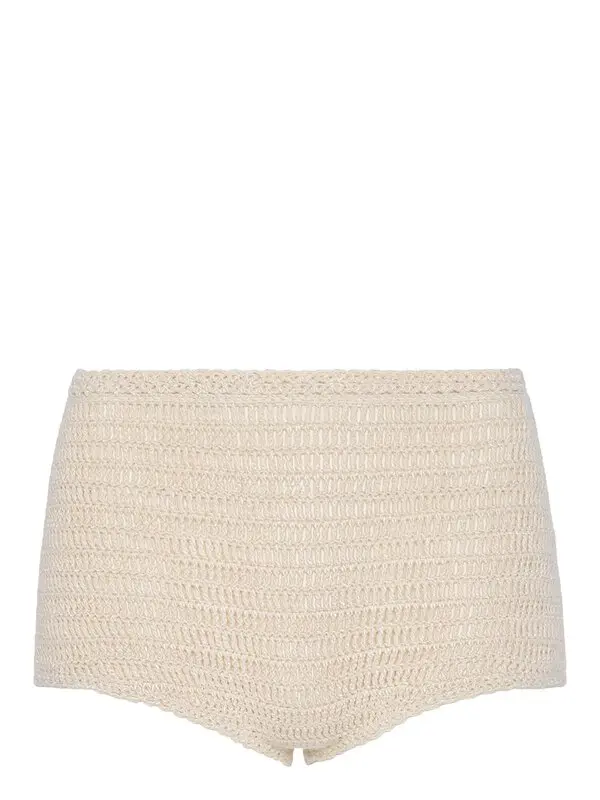 Magda Butrym Crocheted Cotton Mini Shorts - Ivory