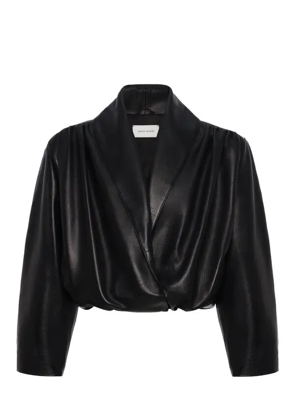 Magda Butrym Relaxed Leather Jacket - Black