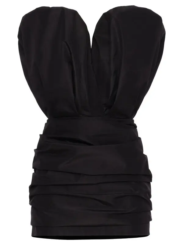 Magda Butrym Strapless Silk Mini Dress - Black