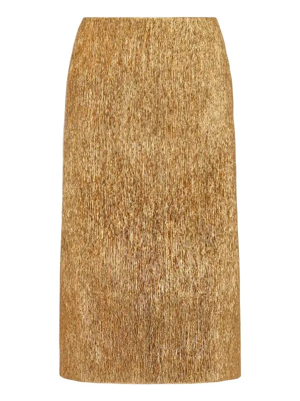 Magda Butrym Mid-rise Metallic Midi Skirt - Gold
