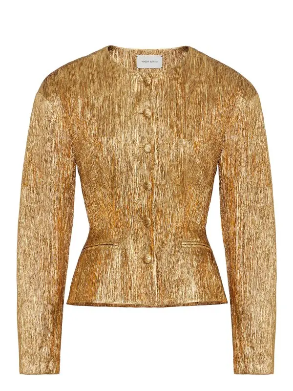 Magda Butrym Metallic Tailored Jacket - Gold