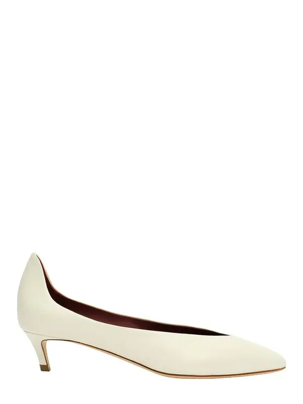 Magda Butrym Cream Leather Kitten Heels - Ivory