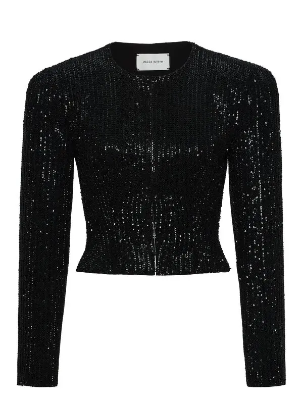 Magda Butrym Embellished Silk-wool Jacket - Black