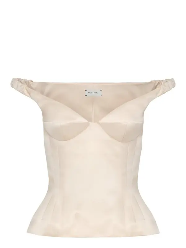 Magda Butrym Off-the-shoulder Wool-blend Top - Ivory