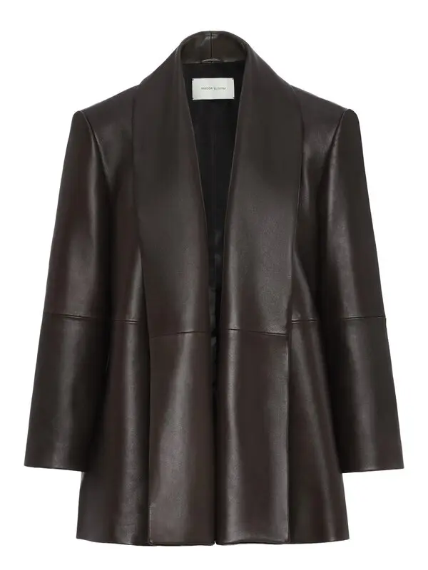 Magda Butrym Relaxed Leather Coat - Brown