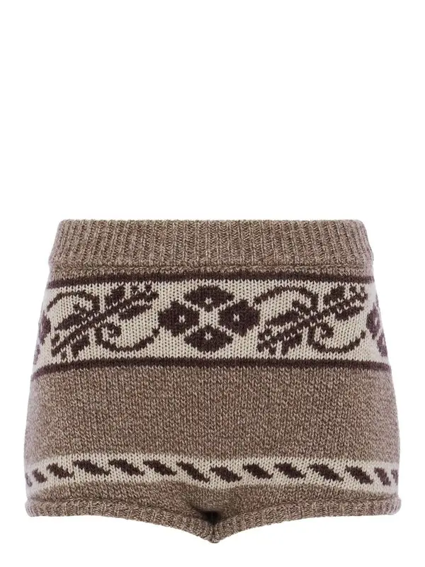 Magda Butrym Patterned Knit Mini Shorts - Neutral