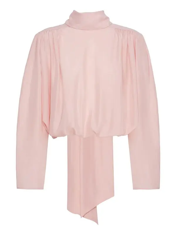 Magda Butrym High-neck Silk Blouse - Light Pink
