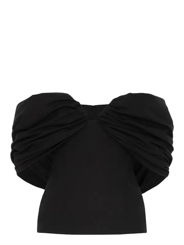 Magda Butrym Draped Sleeve Top - Black