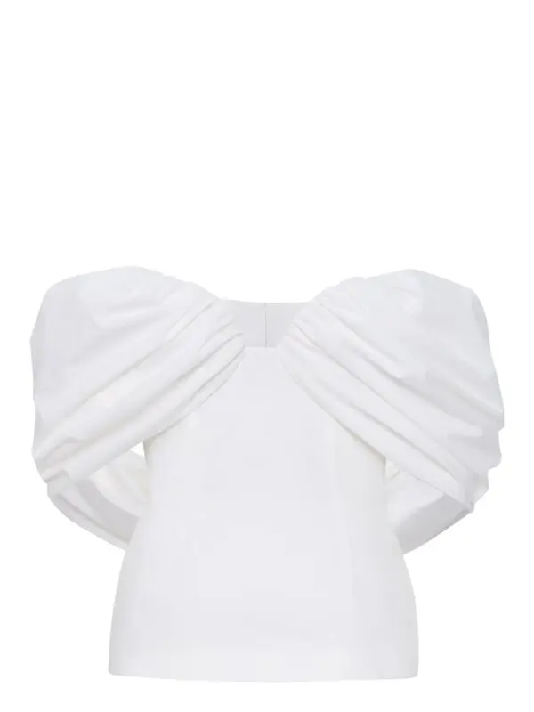 Magda Butrym Draped Sleeve Top - White