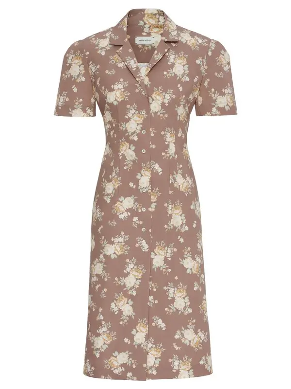 Magda Butrym Cotton Button-up Midi Dress - Floral