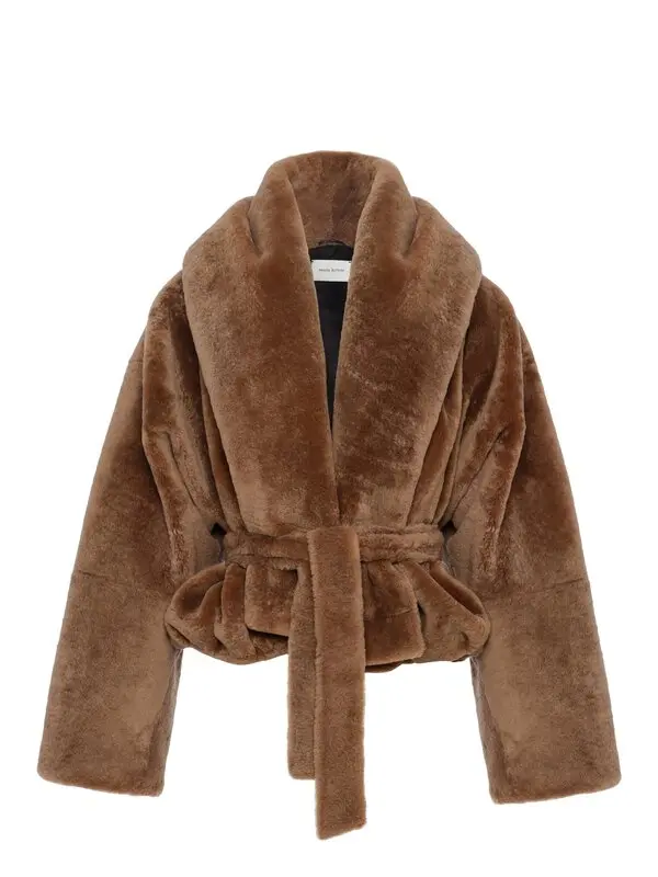 Magda Butrym Oversized Shearling Jacket - Brown