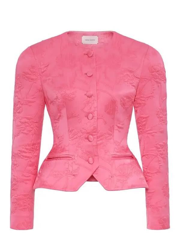 Magda Butrym Quilted Cotton-blend Jacket - Pink