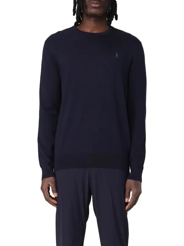 Polo Ralph Lauren Embroidered Logo Knit Sweater - Blue