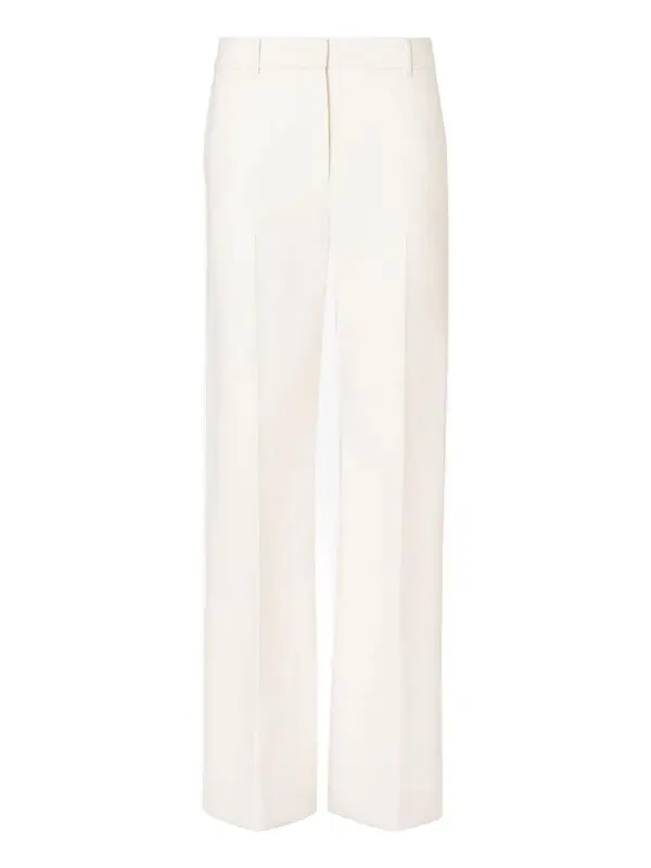 Fendi Ivory Wool Tailored Trousers - White