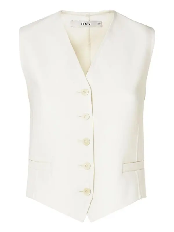 Fendi Wool Gilet - White