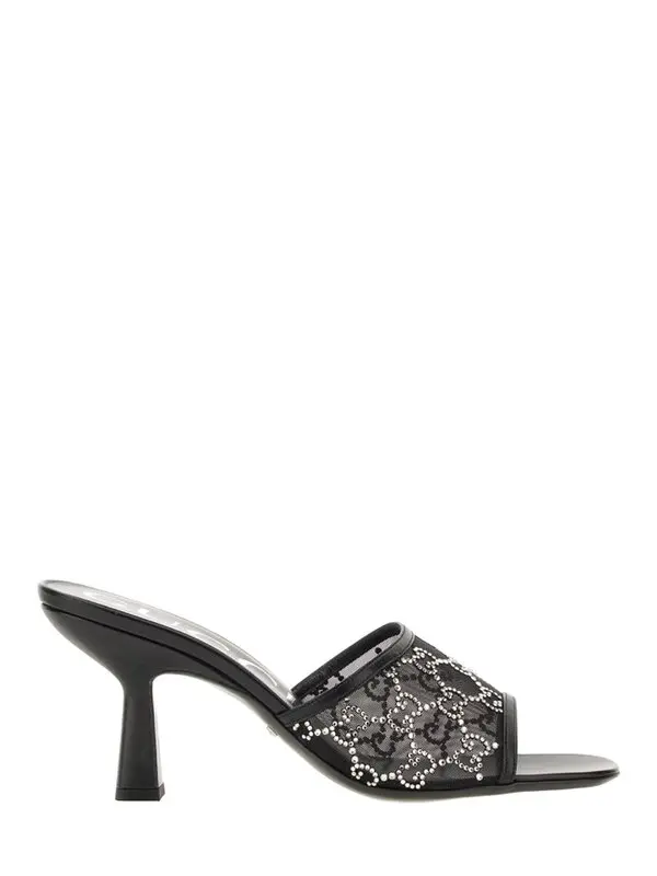 Gucci Gg Crystals Mules - Black