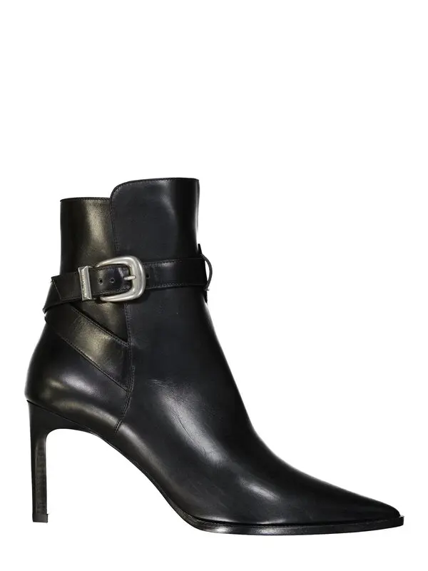 Celine Jodphur Leather Ankle Boots - Black
