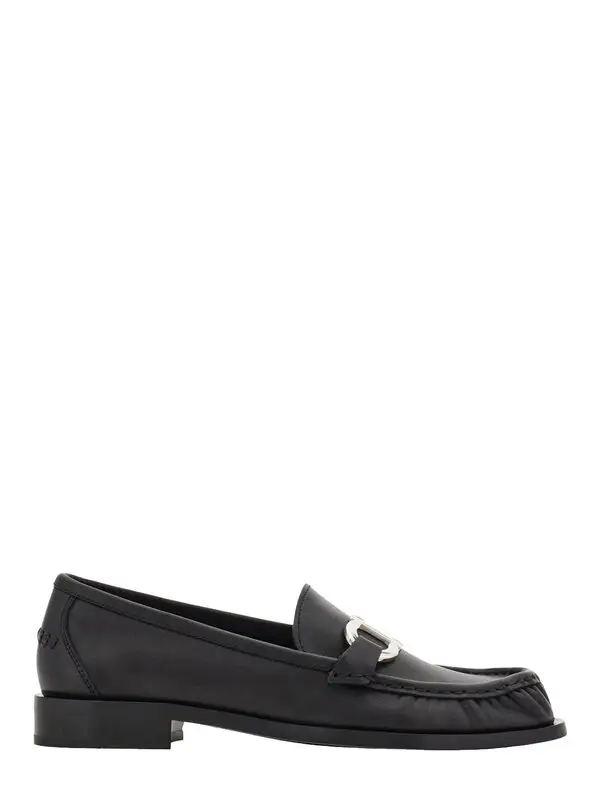 FERRAGAMO Gancini Ornament Loafers - Black