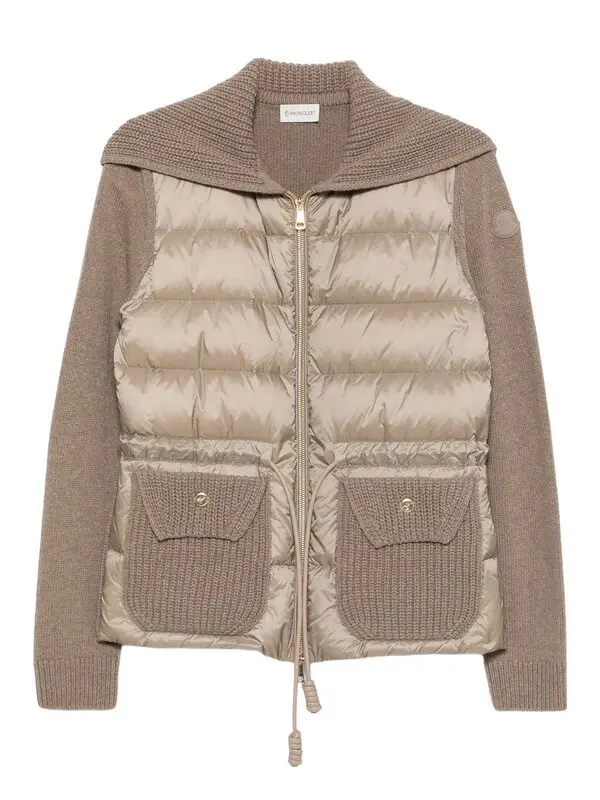 Moncler Wool & Cashmere Blend Padded Zip-up Cardigan - Multicolor
