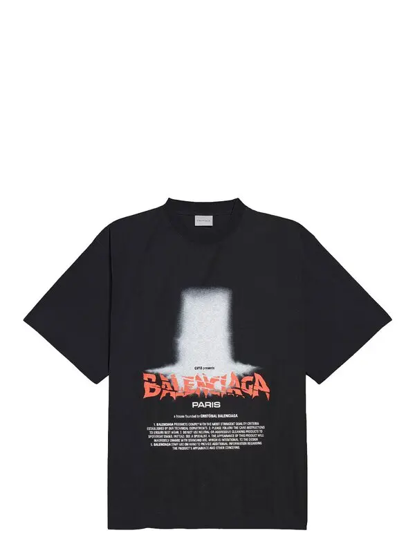 Balenciaga The Door Oversized T-shirt In Dry Jersey - Black