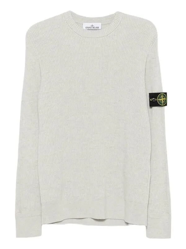 Stone Island Crewneck Sweater With Ribbed Trims - Multicolor