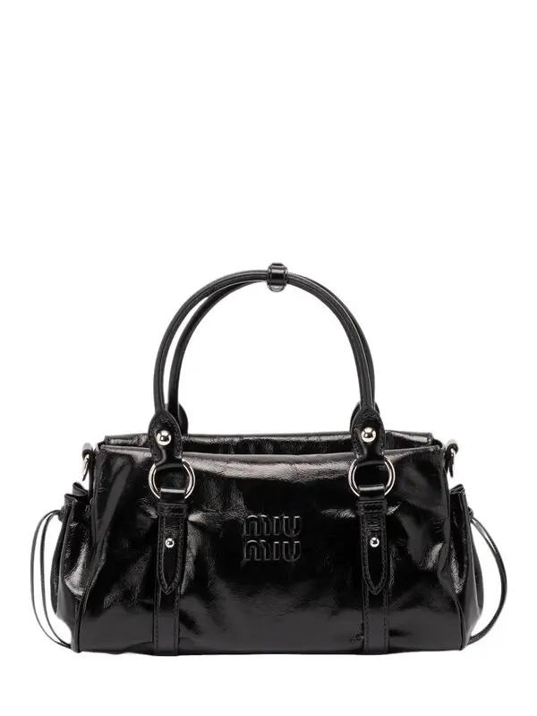 Miu Miu Glossy Leather Handbag - Black